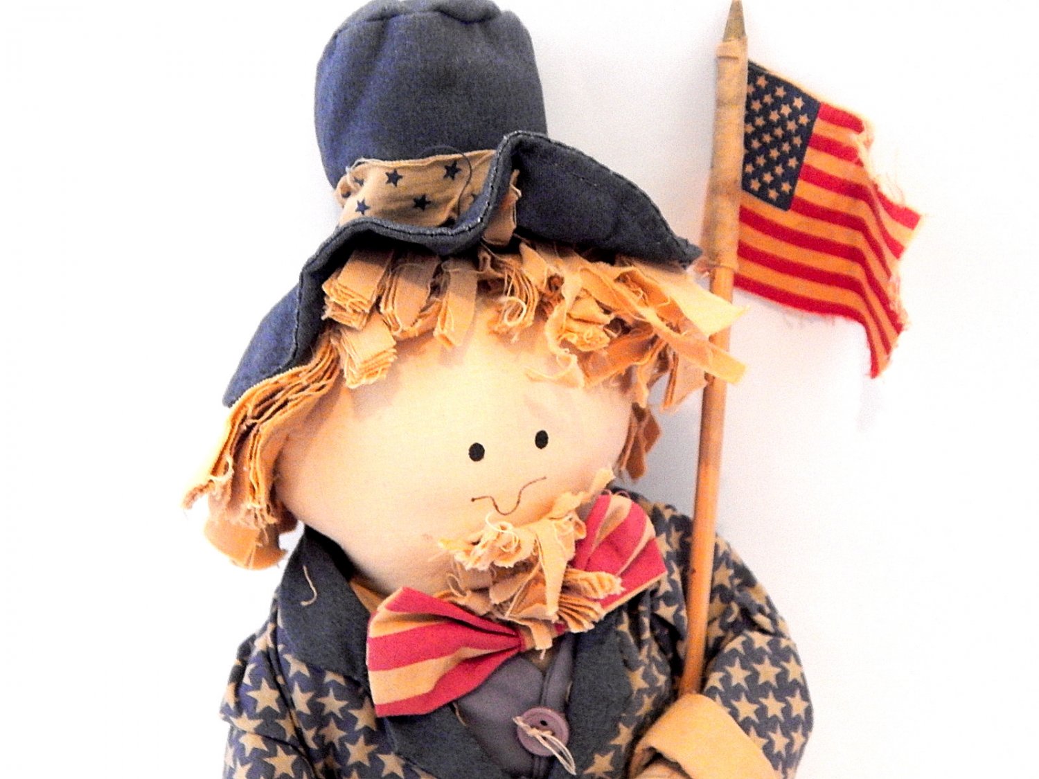 Uncle Sam Doll Patriotic USA Americana Red White Blue Home Decor