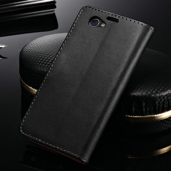 Genuine Leather Wallet Stand Case For Sony Xperia Z1 Mini D5503 Z1 ...