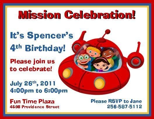 Little Einsteins Birthday Invitations ~ Style #2