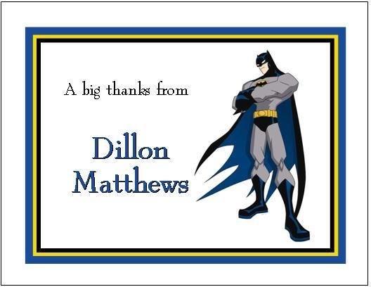 Batman Personalized Note/Thank You Cards