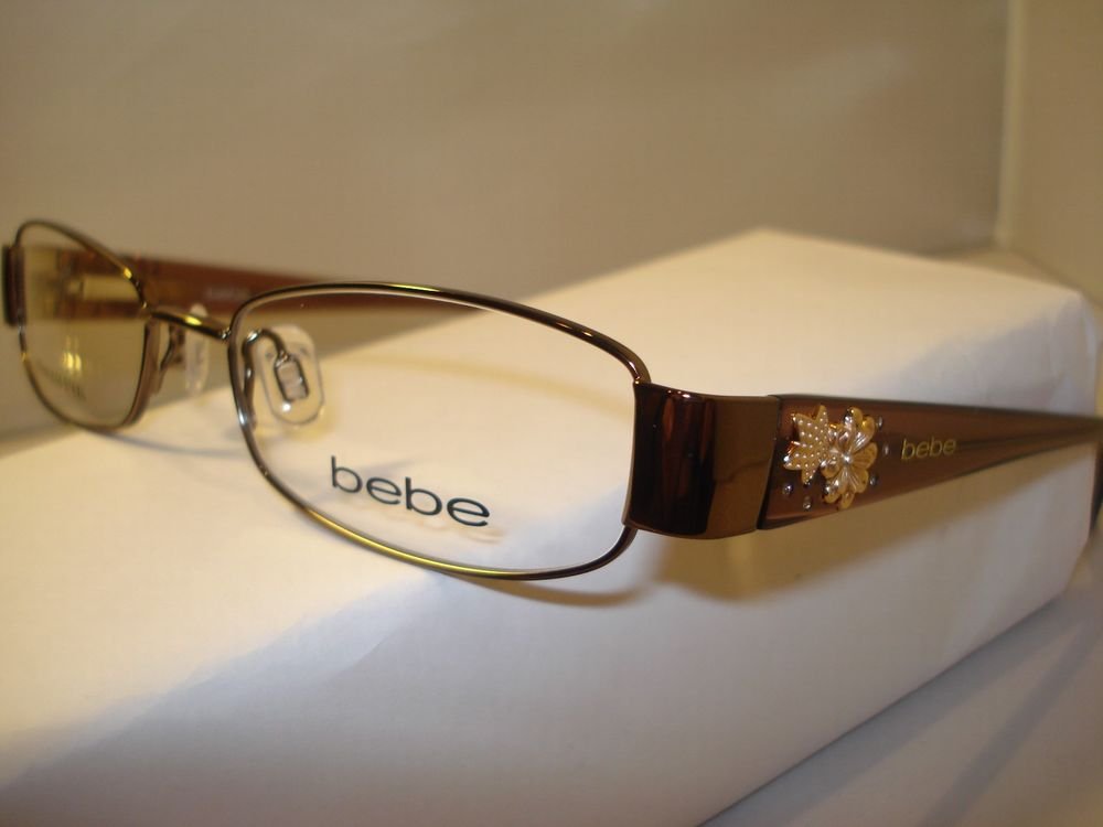 AUTH BEBE WOMENS EYEGLASSES 5054 FLOWERY TOPAZ 210 w/ BEBE CASE