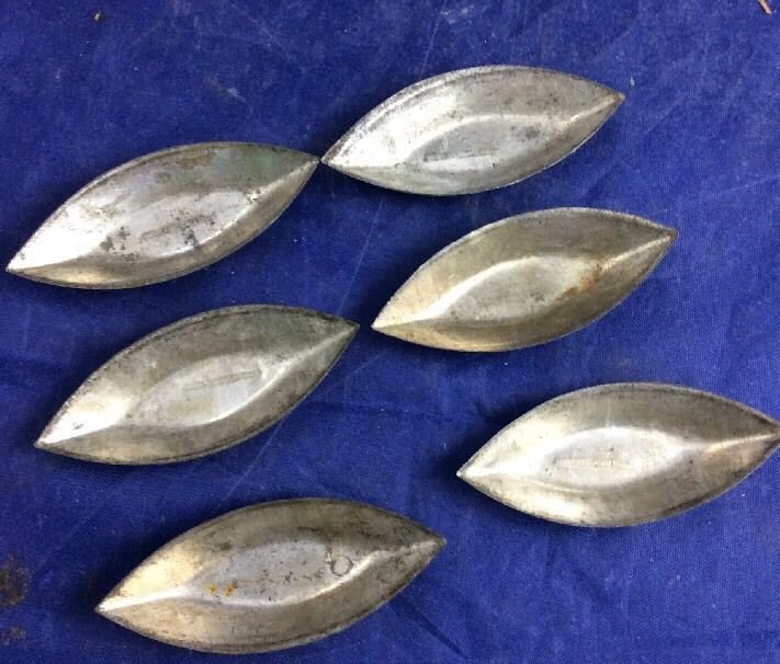 6 Vintage Boat Eye Shaped Molds Confectionery Pastry Chocolate Candy