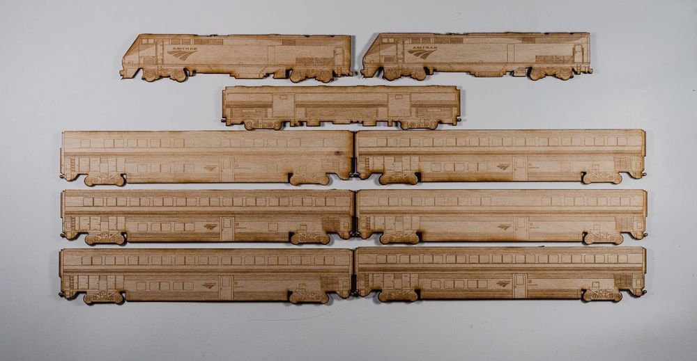 Amtrak Empire Builder Laser Engraved and Cut Magnet set