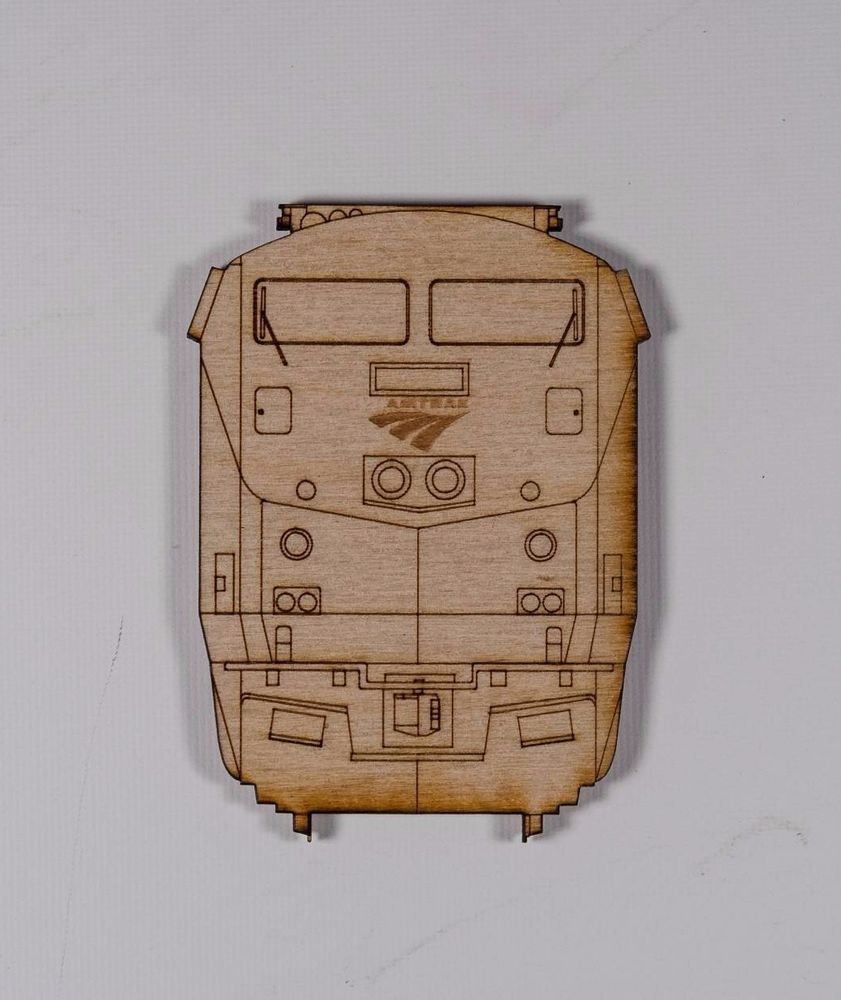 Amtrak GE Genesis Laser cut front view magnet