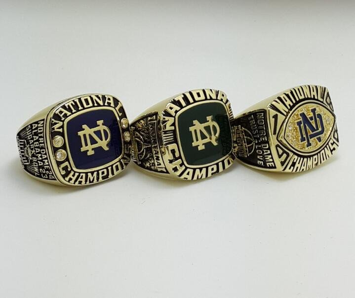 1973 1977 1988 Notre Dame Fighting Irish National Championship rings ...