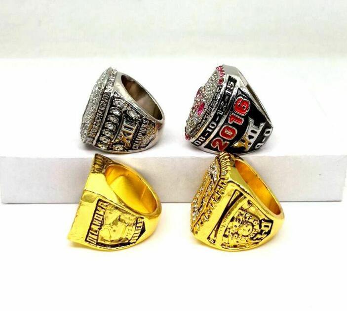 A Set 1985 2000 2015 2016 Oklahoma Sooners Championship rings Size 11 ...