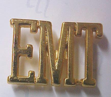 EMT Large Gold Plated Insignia Medical Lapel Pin New
