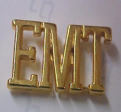 EMT Large Gold Plated Insignia Medical Lapel Pin New