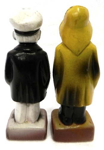 Nautical Old Salty Captain Pepper Watermen Salt Pepper Shaker Set Vintage