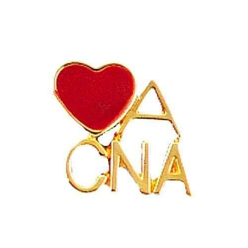Love a CNA Lapel Pin Tac Red Heart Gold Plate Medical Insignia Emblem ...