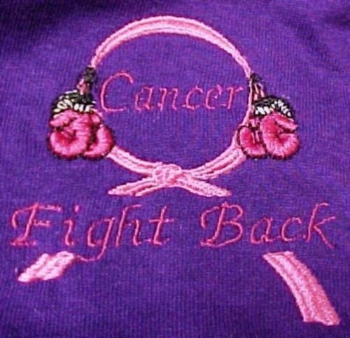 Awareness Embroidered Purple T Shirt Fight Back Cancer Ribbon Boxing ...