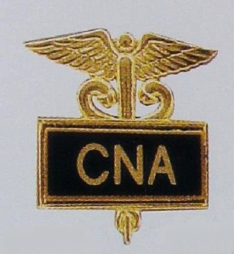 CNA Pin Certified Nurse Assistant Black Inlaid Medical Emblem Caduceus ...