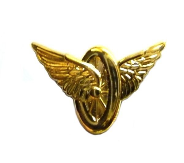 Highway Patrol Motorcycle Pin Collar Device Wheel Wings Police Gold Set ...
