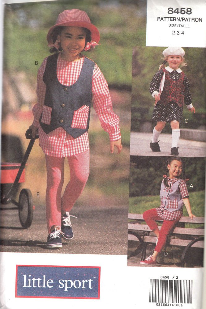 Vogue 8458-Todder or Girl's Dress, Top and Leggings Pattern UNCUT