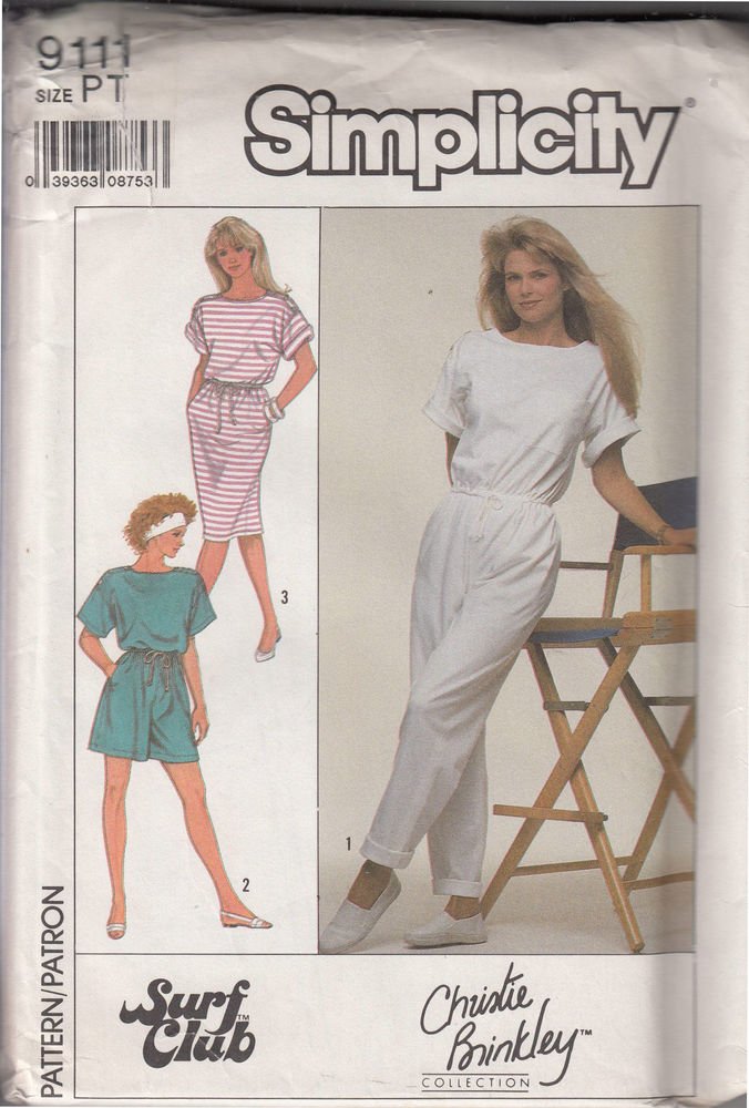 Simplicity 9111-Woman's Jumpsuit, Dress Sz PT Vtg 80's Sewing Pattern UNCUT