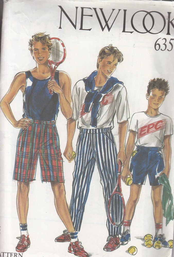 New Look 6351-Boy's Shorts in Two Lengths and Pants Vtg 80's Sewing Pattern