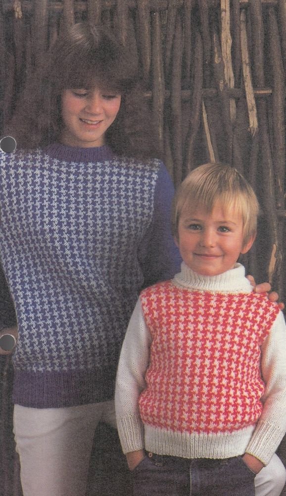 Houndstooth Check Sweaters Pattern for Children-Adult Simply Beautiful ...