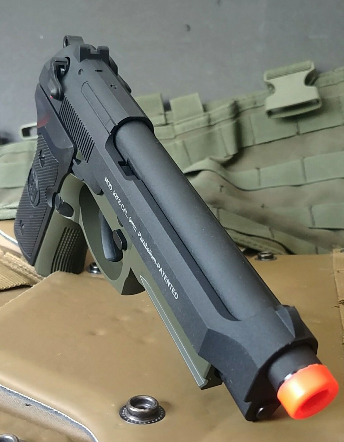 KJW green gas blowback M9 A1 Beretta full metal airsoft gun tactical pistol