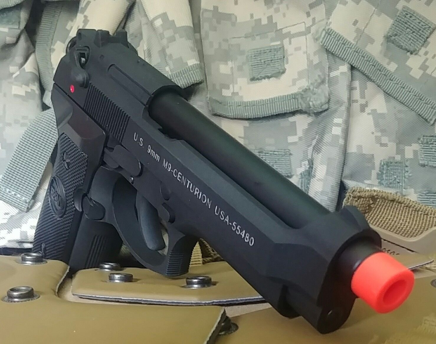 B&W green gas blowback M9 Beretta full metal airsoft pistol gun US ...