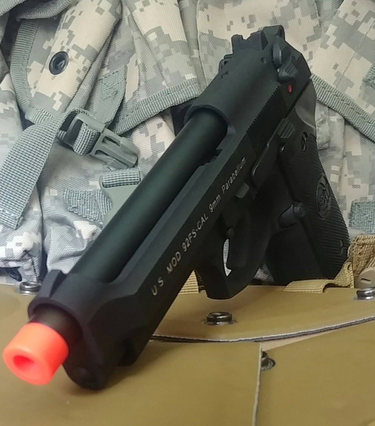 B&W green gas blowback M9 Beretta full metal airsoft pistol gun US ...