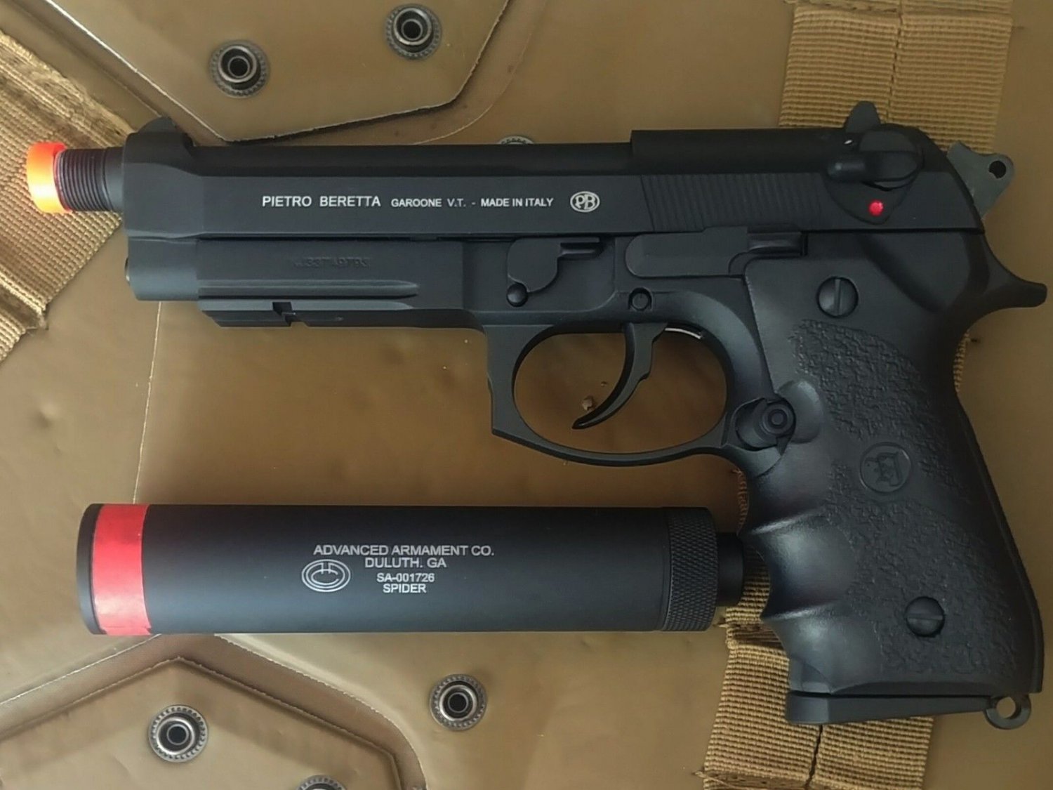 KJW M9 green gas blowback Beretta full metal airsoft pistol w barrel ...