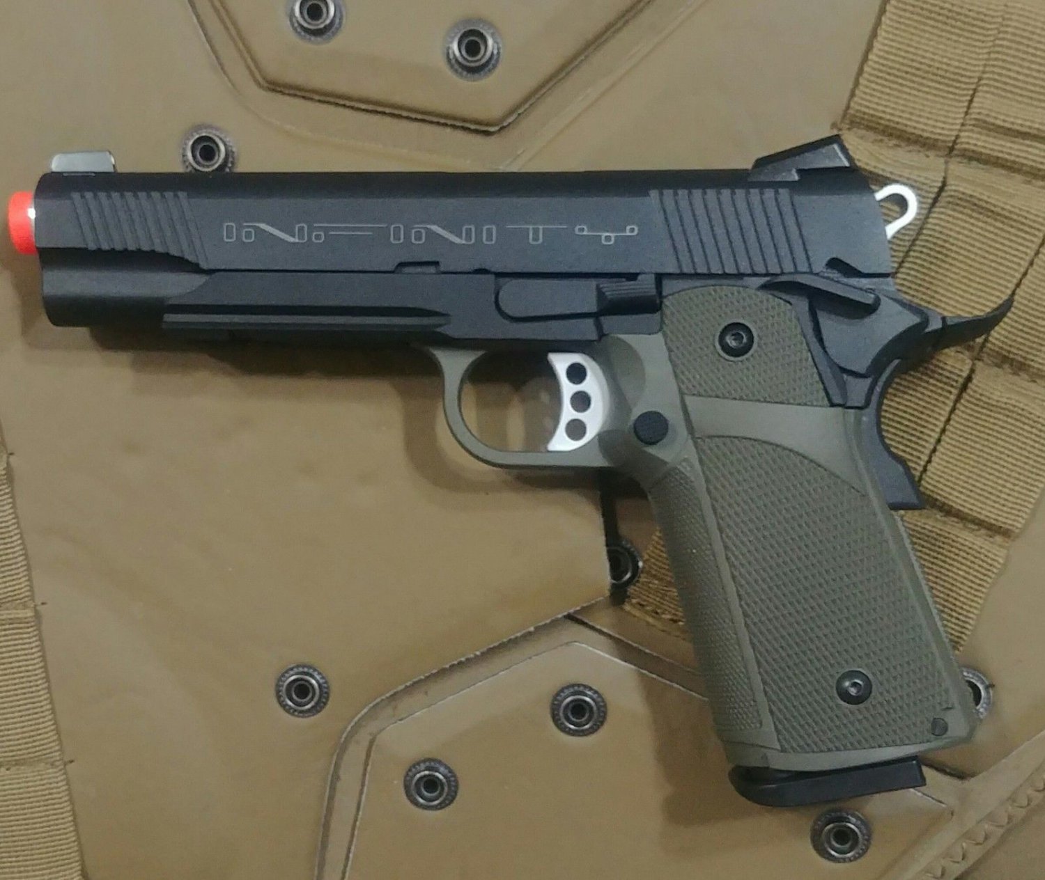 KJW Green gas Blowback 1911 Hicapa Full Metal Airsoft Pistol KP 05 OD ...