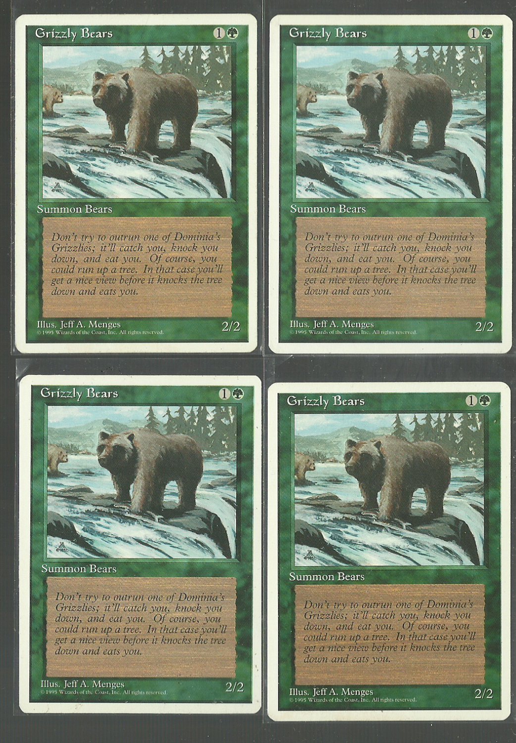 Grizzly Bears x4 - NM - 4th Edition - Magic the Gathering