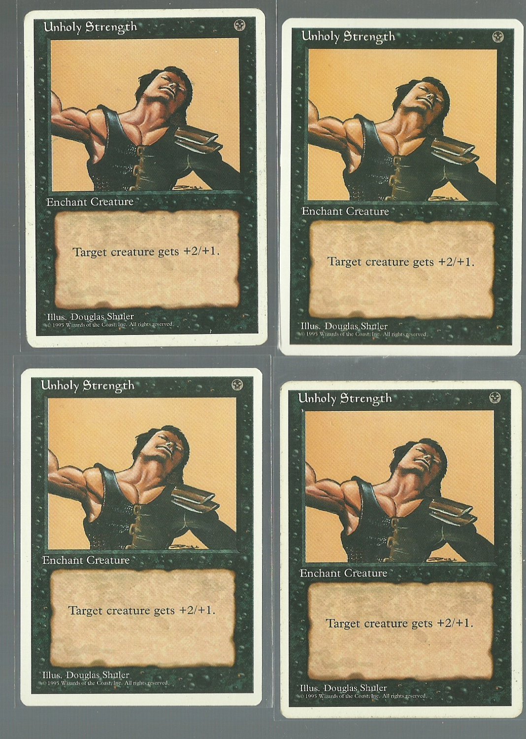 Unholy Strength x4 - Nm - 4th Edition - Magic the Gathering