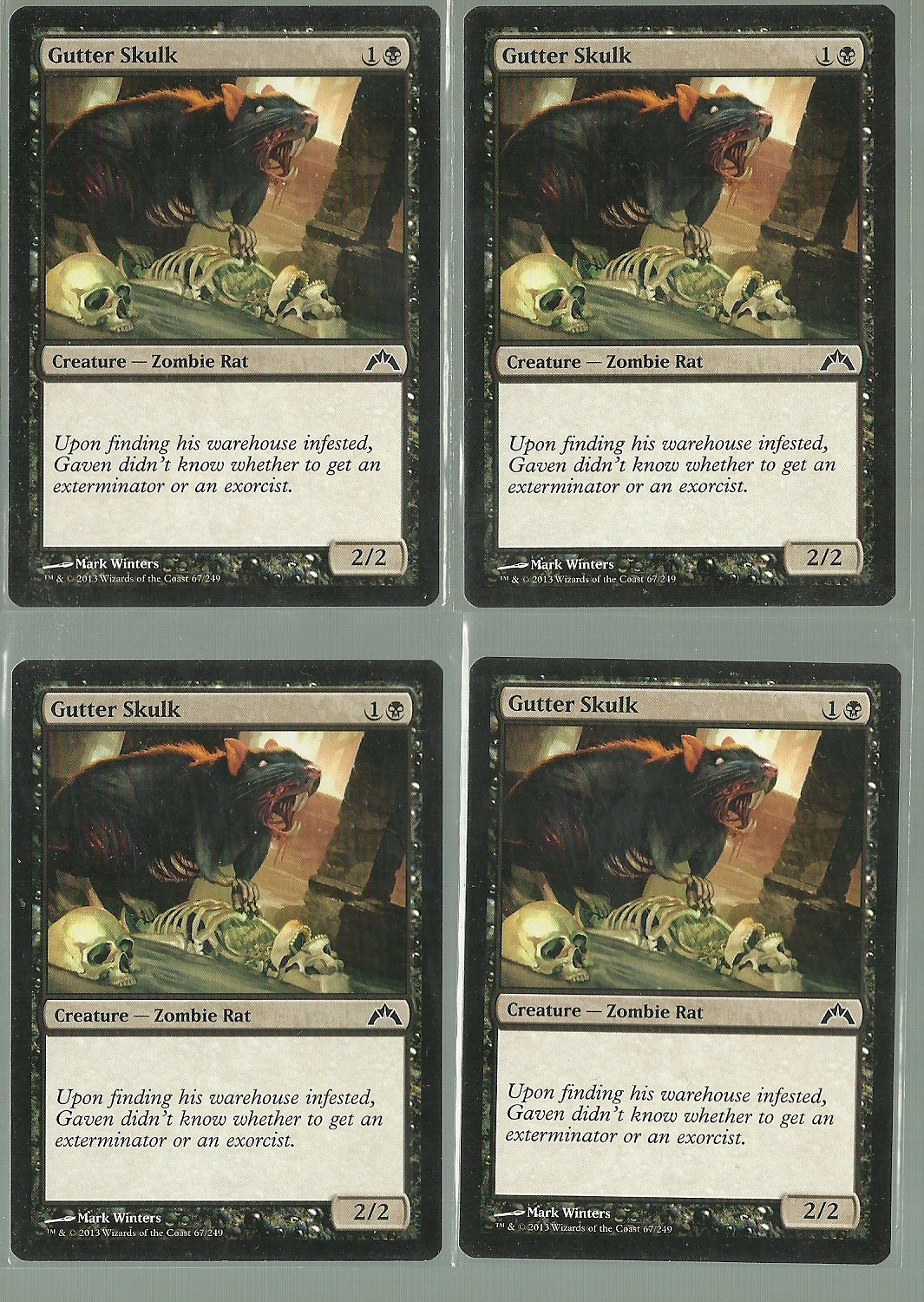 Gutter Skulk x4 NM Gatecrash Magic the Gathering