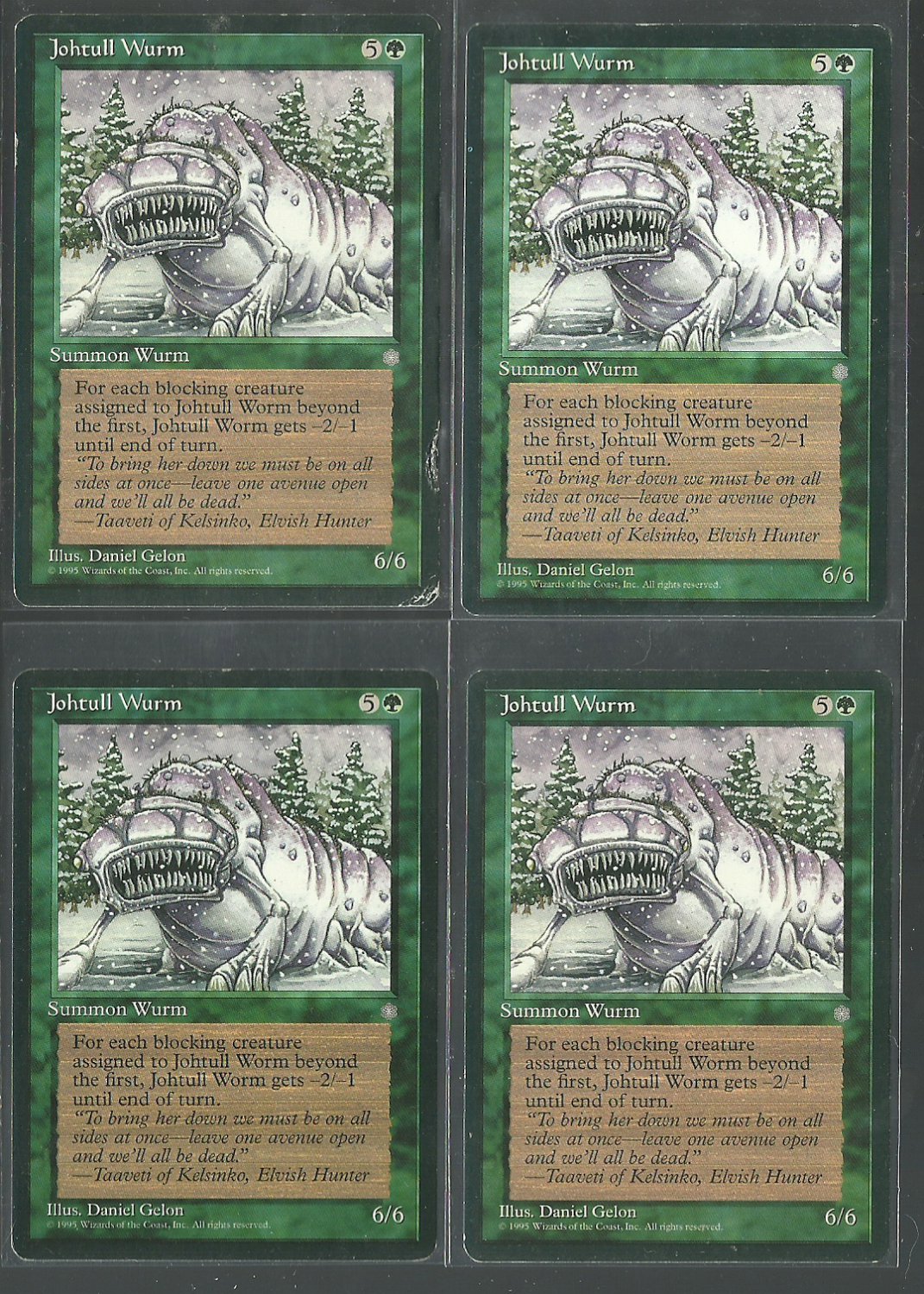 Johtull Wurm x4 Good Ice Age Magic the Gathering Johtull Wurm x4 Good Ice Age Magic the Gathering