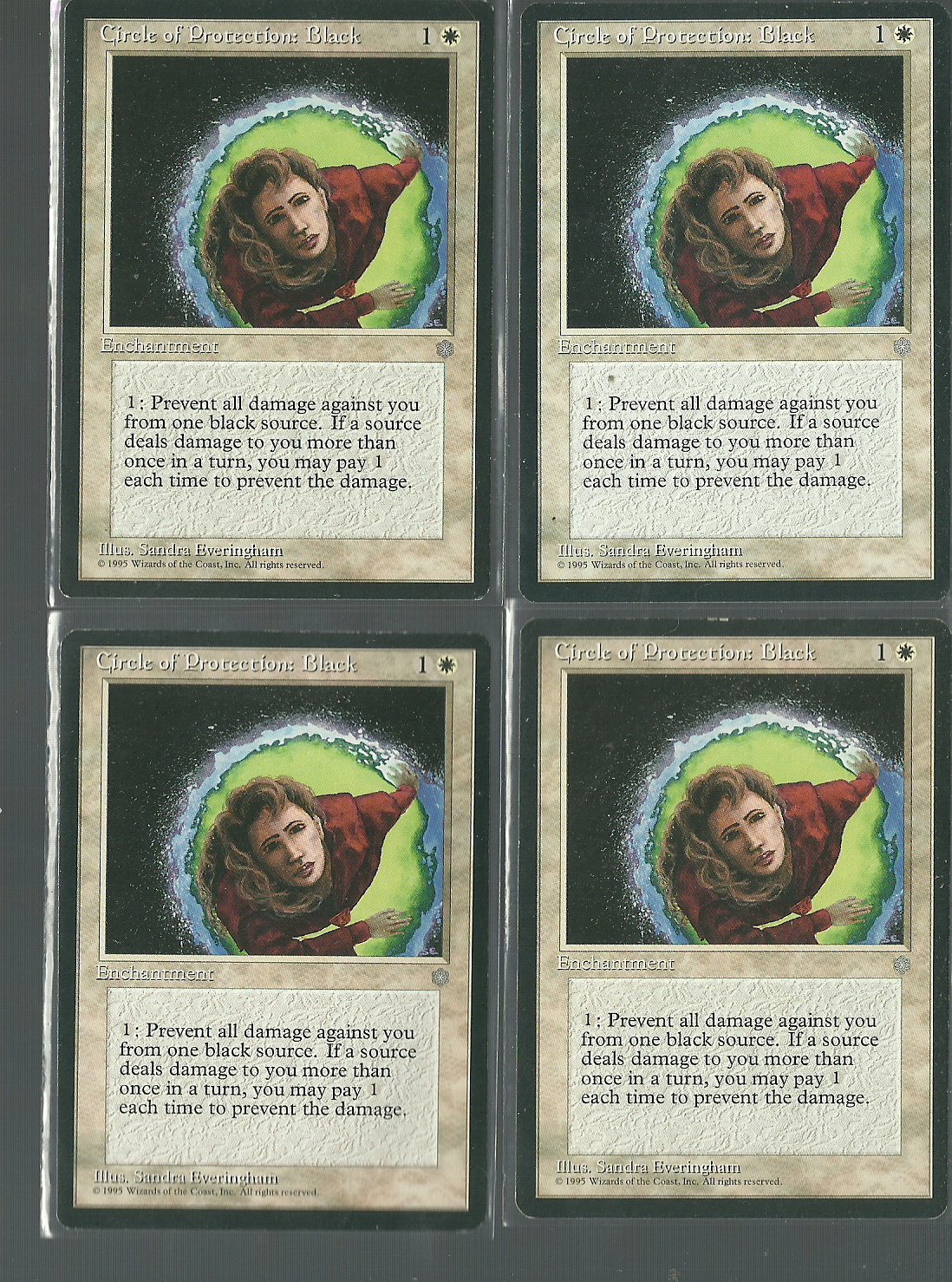 Circle of Protection Black x4 Good Ice Age Magic the Gathering