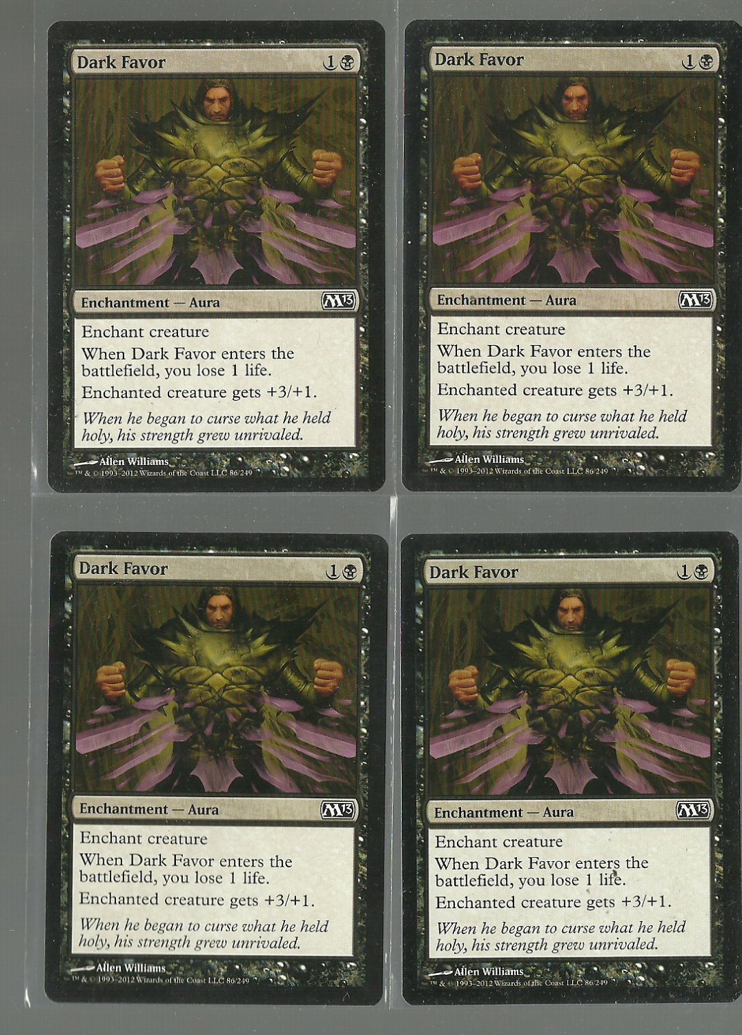 Dark Favor x4 NM Magic 2013 Magic the Gathering