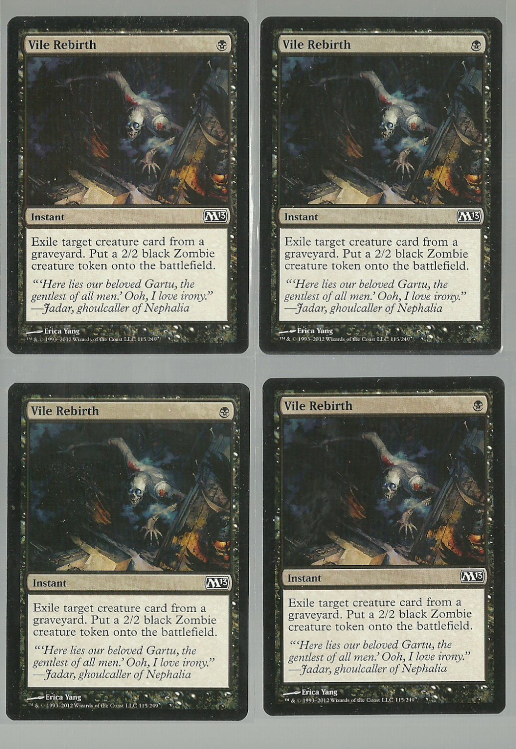 Vile Rebirth x4 NM Magic 2013 Magic the Gathering