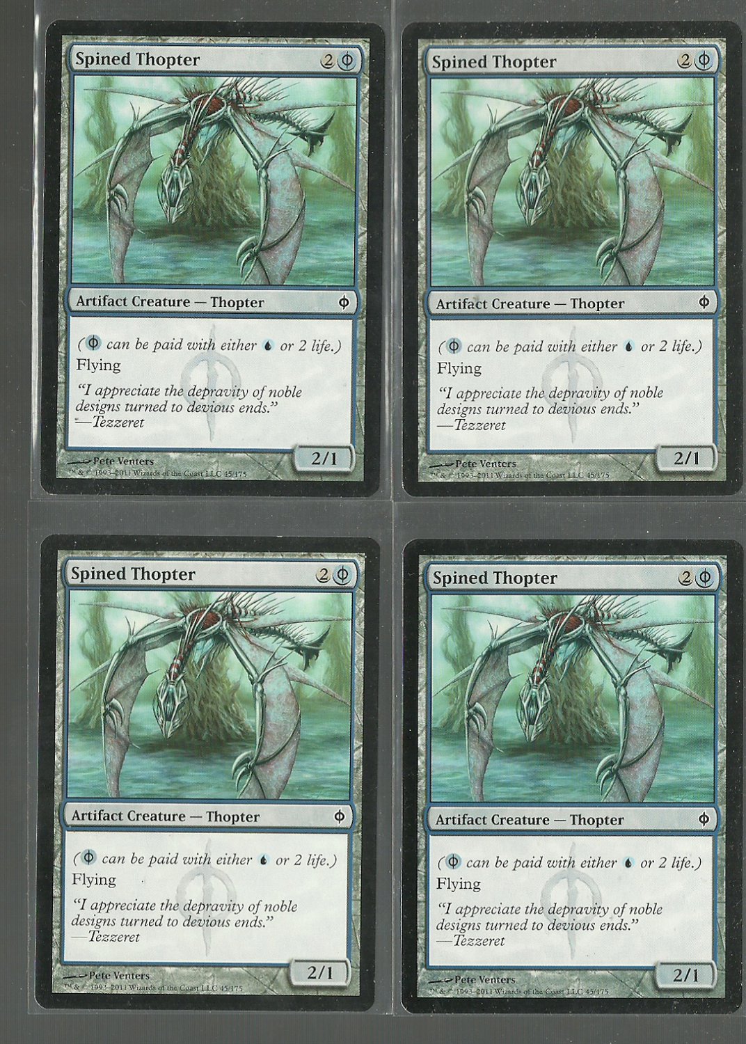 Spined Thopter x4 NM New Phyrexia Magic the Gathering