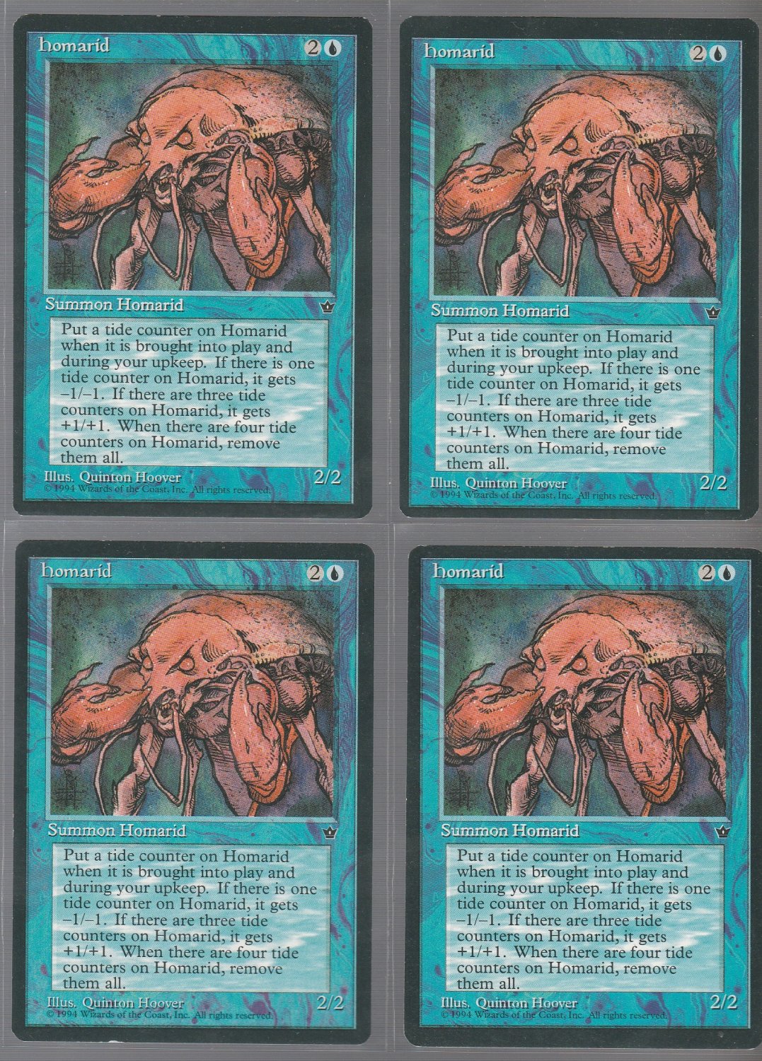 Homarid V1 x4 - Good - Fallen Empires - Magic the Gathering