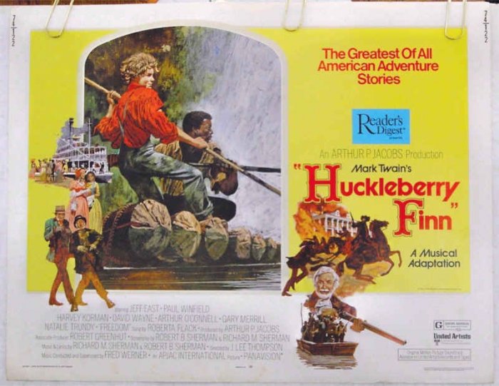 HUCKLEBERRY FINN ~ '74 Half-Sheet Musical Movie Poster ~ PAUL WINFIELD ...