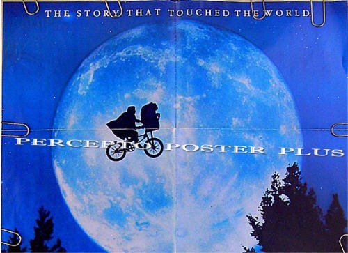 E.T. The Extra Terrestrial ~ '88 Orig Bike & Moon Movie Poster / ET ...