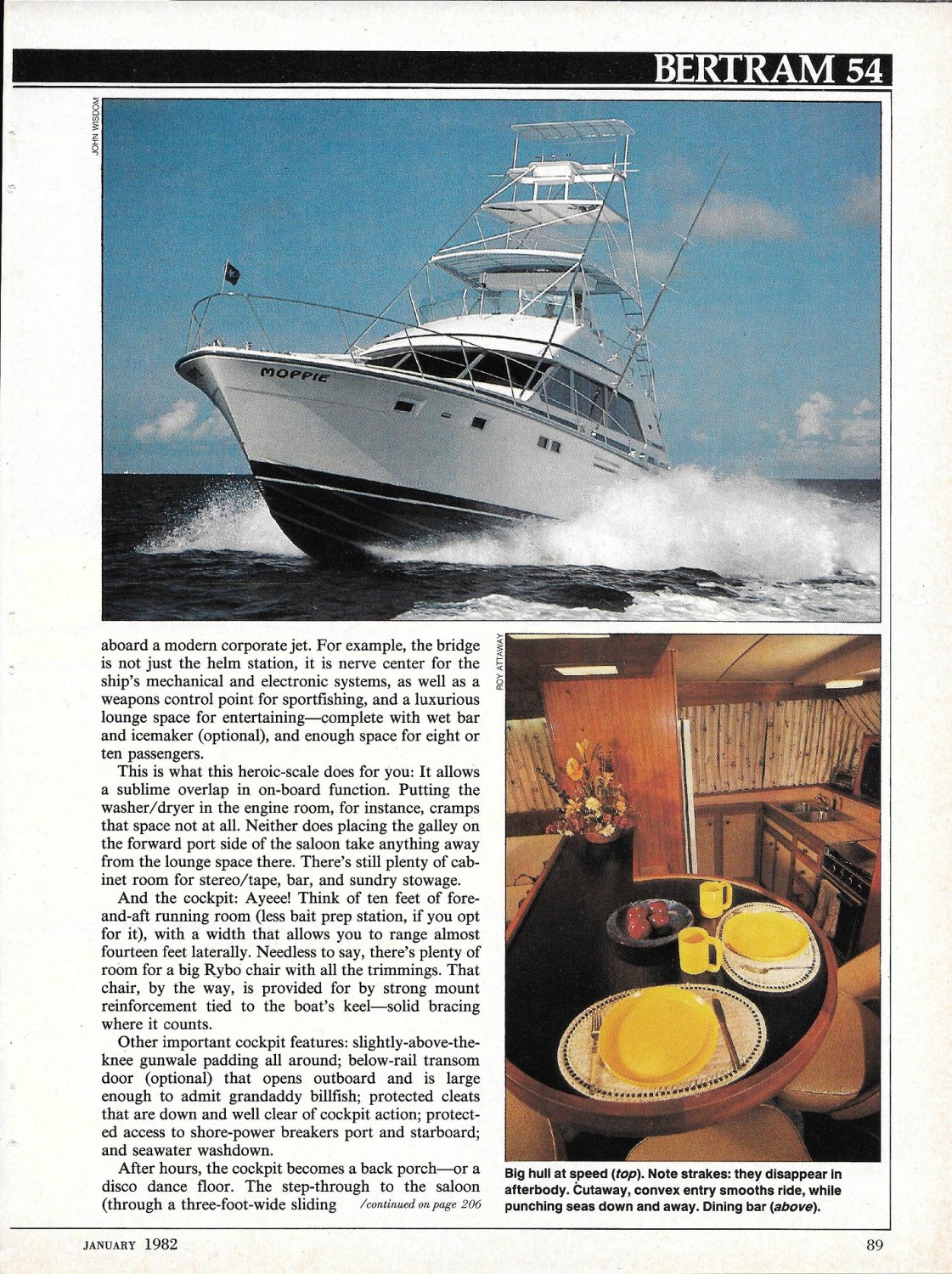 1987 Bertram 54 Yacht Review 7 Specs- Nice photos