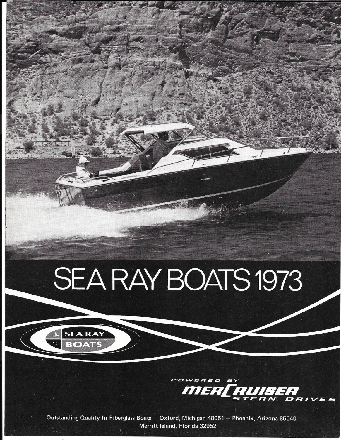 1973 Sea Ray Boats Ad- Great Photo