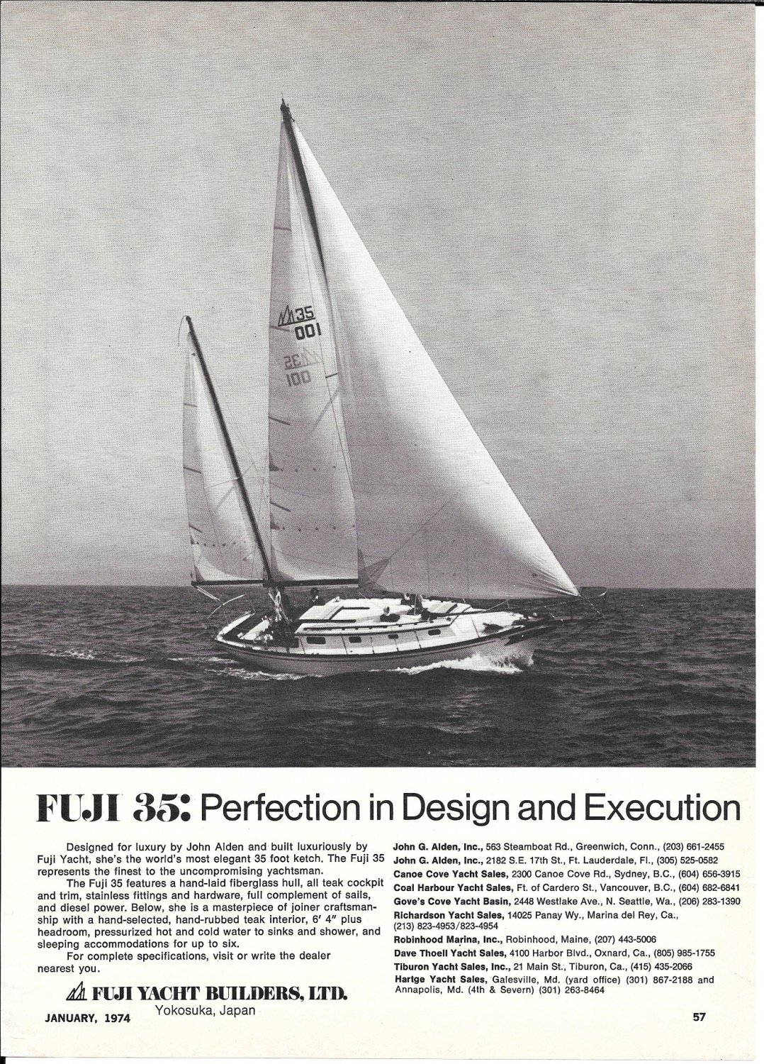 1974 Fuji 35 Yacht Ad- Nice Photo