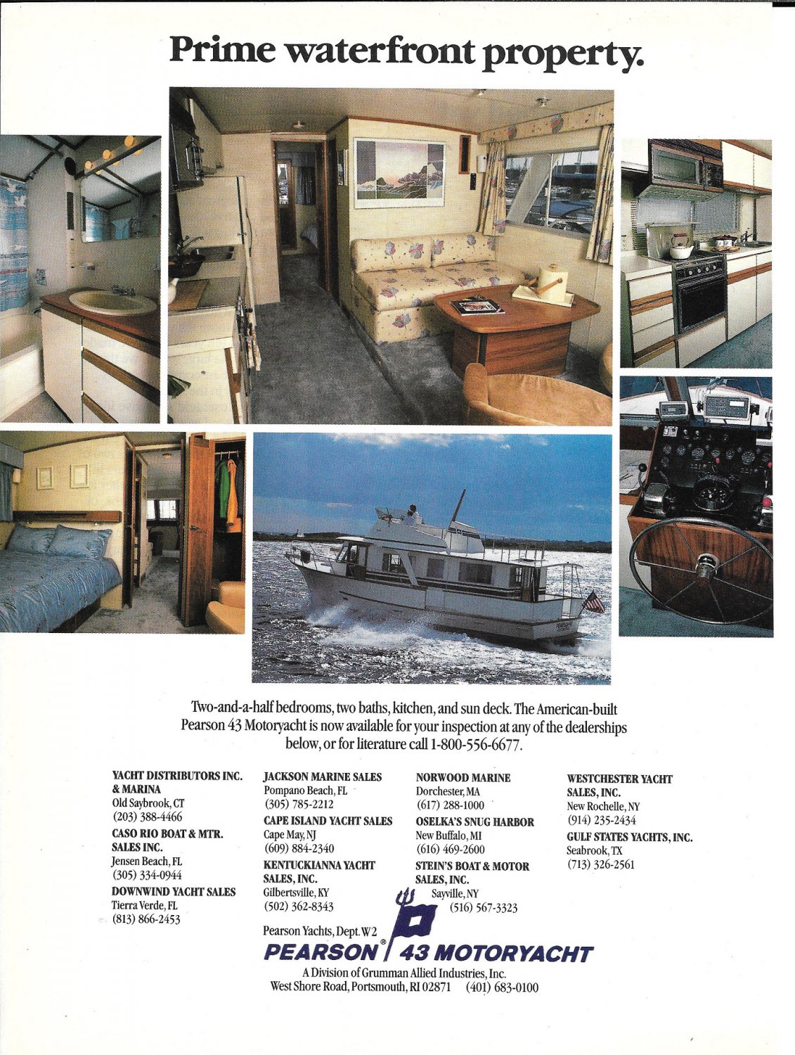1985 Pearson 53 Motoryacht Color Ad- Nice Photos