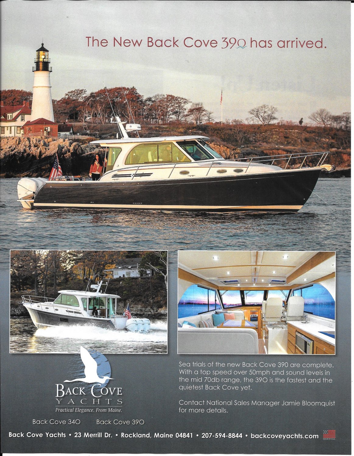 2021 Back Cove 390 Boat Color Ad- Nice Photos