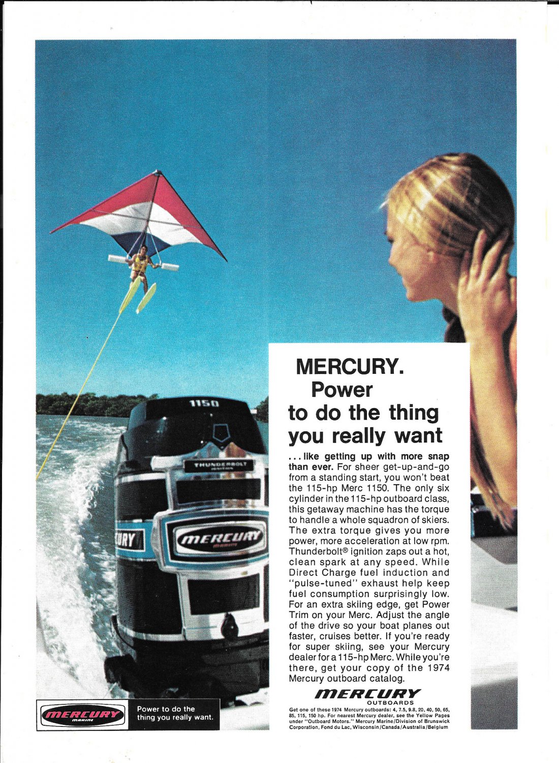 1974 Mercury Merc 1150 115 HP Outboard motors Color Ad-Nice Photo ...