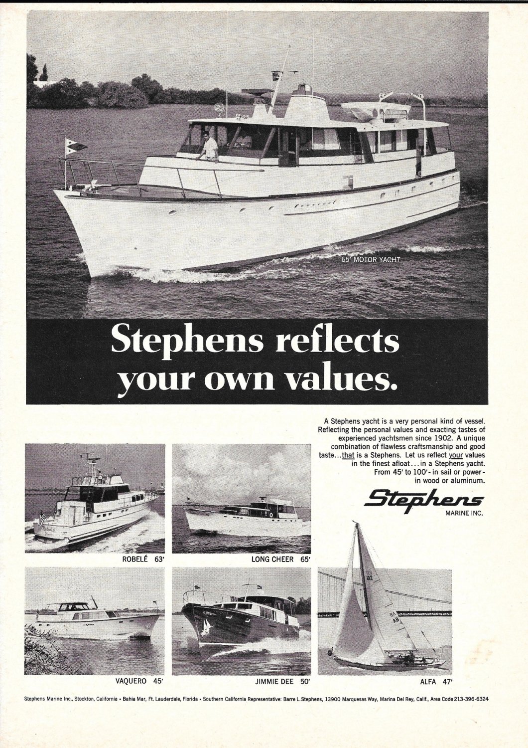 1968 Stephens Marine Ad- Photos of 6 Models