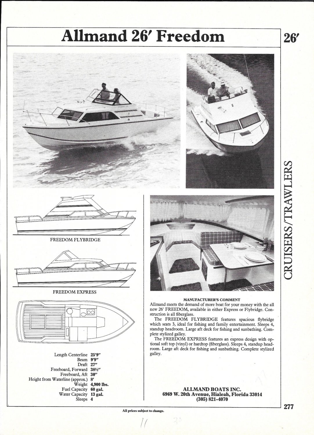 1977 Reinell 8 Meter & Allmand 26 Boats 2 Page Double Ad- Nice Photo ...
