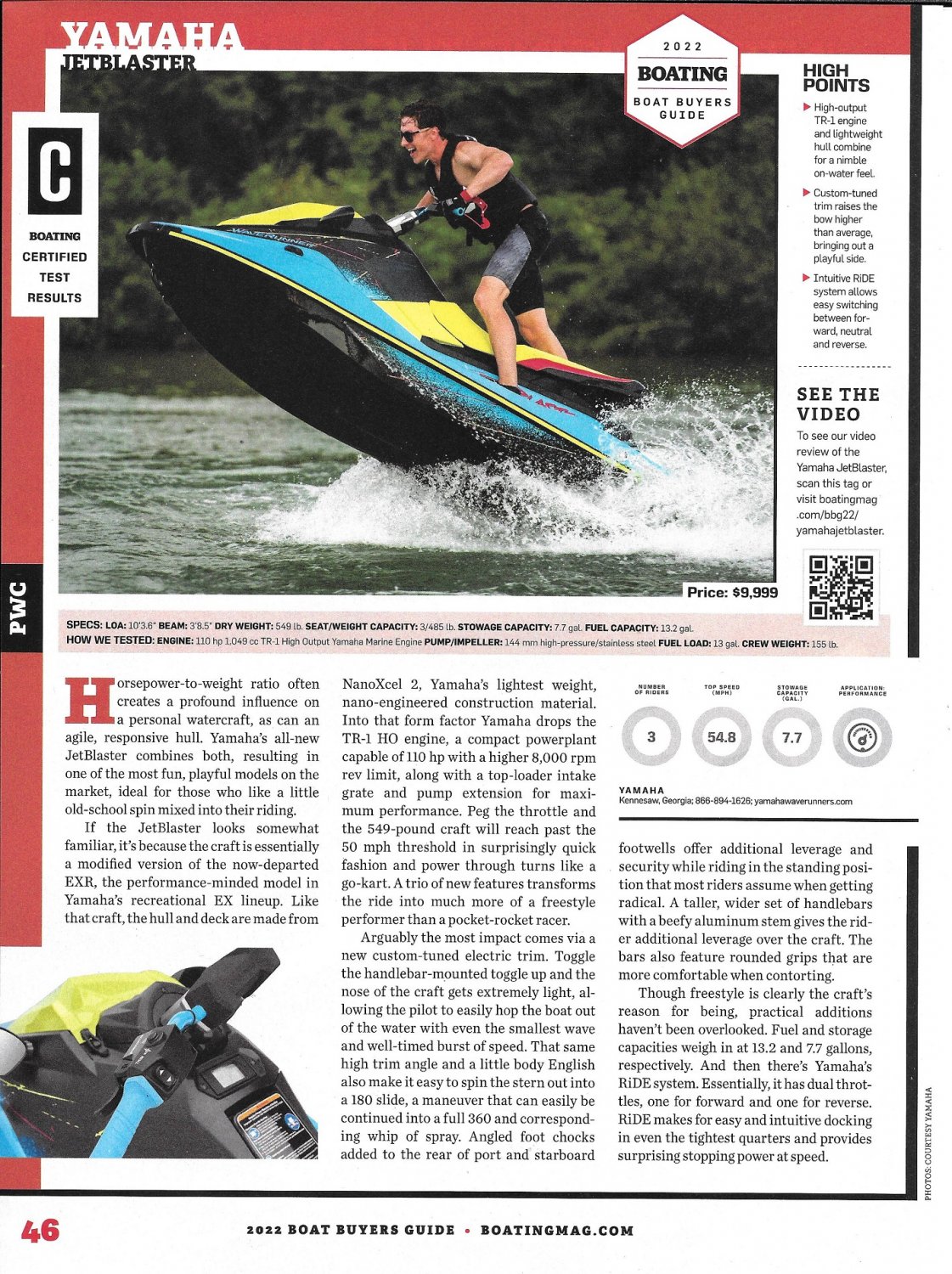 2022 Yamaha Jetblaster Watercraft Review- Photos & Specs