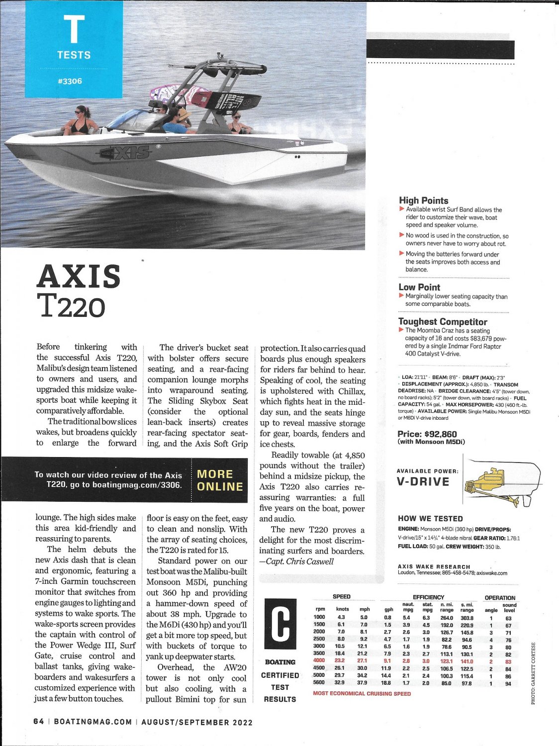 2022 Axis T 220 Boat Review- Photo & Boat Specs