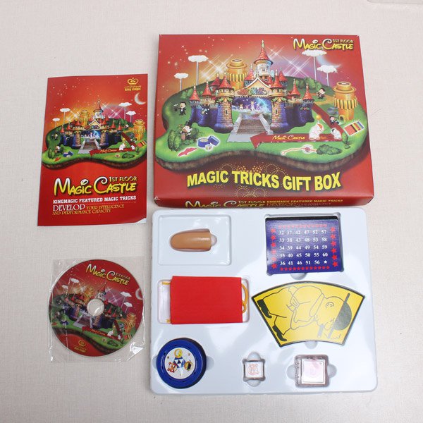Kingmagic Magic Castle Set With CD Magic Tricks Gift Box Toy Trick Props
