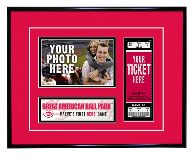 Cincinnati Reds Personalized My First Game Baseball Ticket Photo Frame
