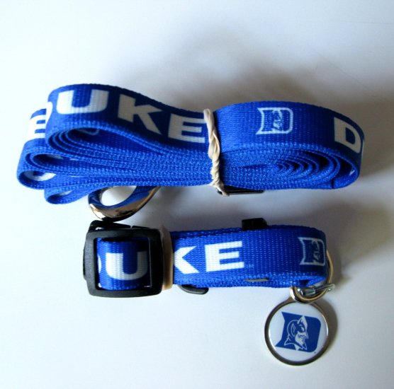 Duke University Blue Devils Pet Dog Set Leash Collar ID Tag Large